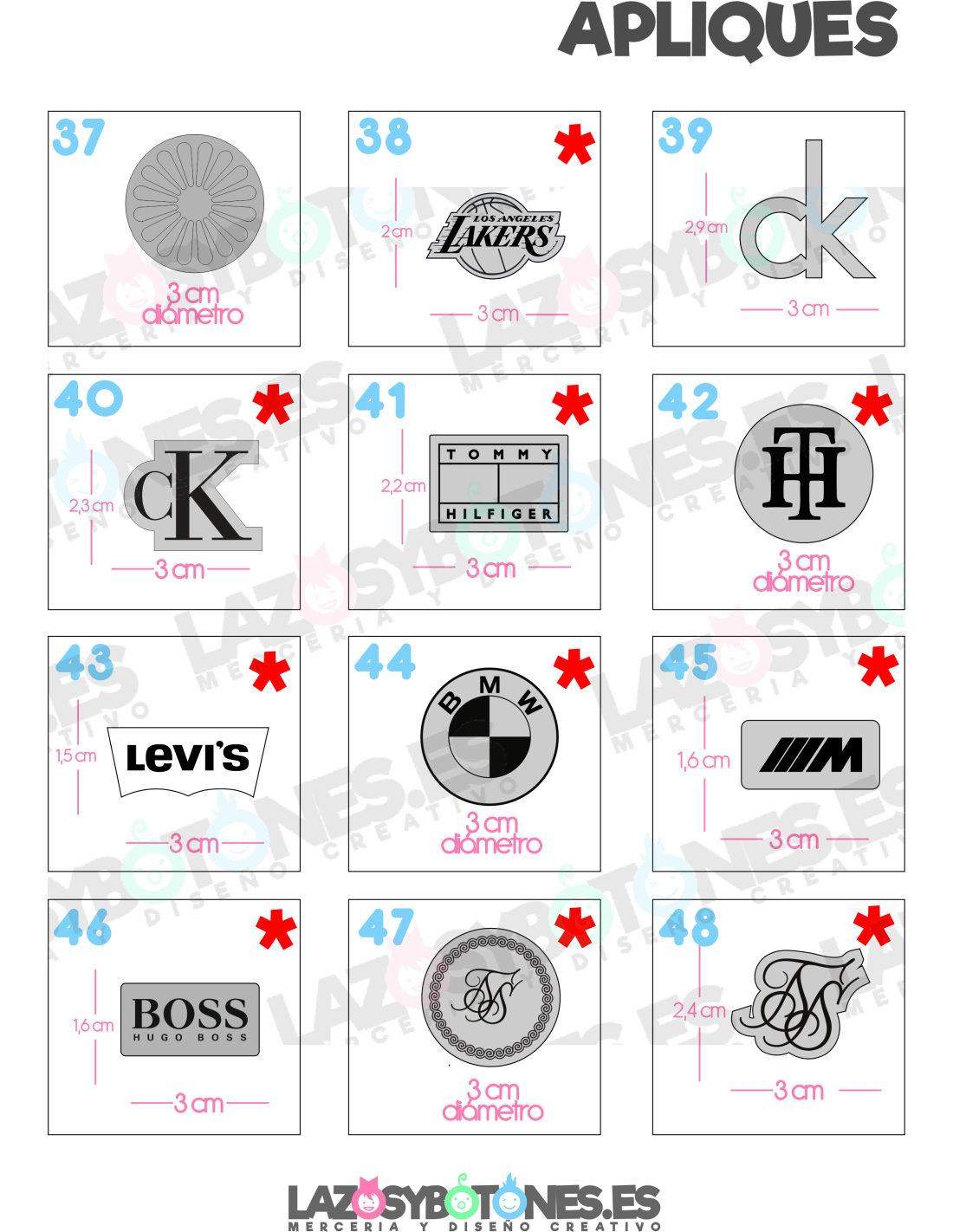 APLIQUE - RESINA LOGOS MARCAS