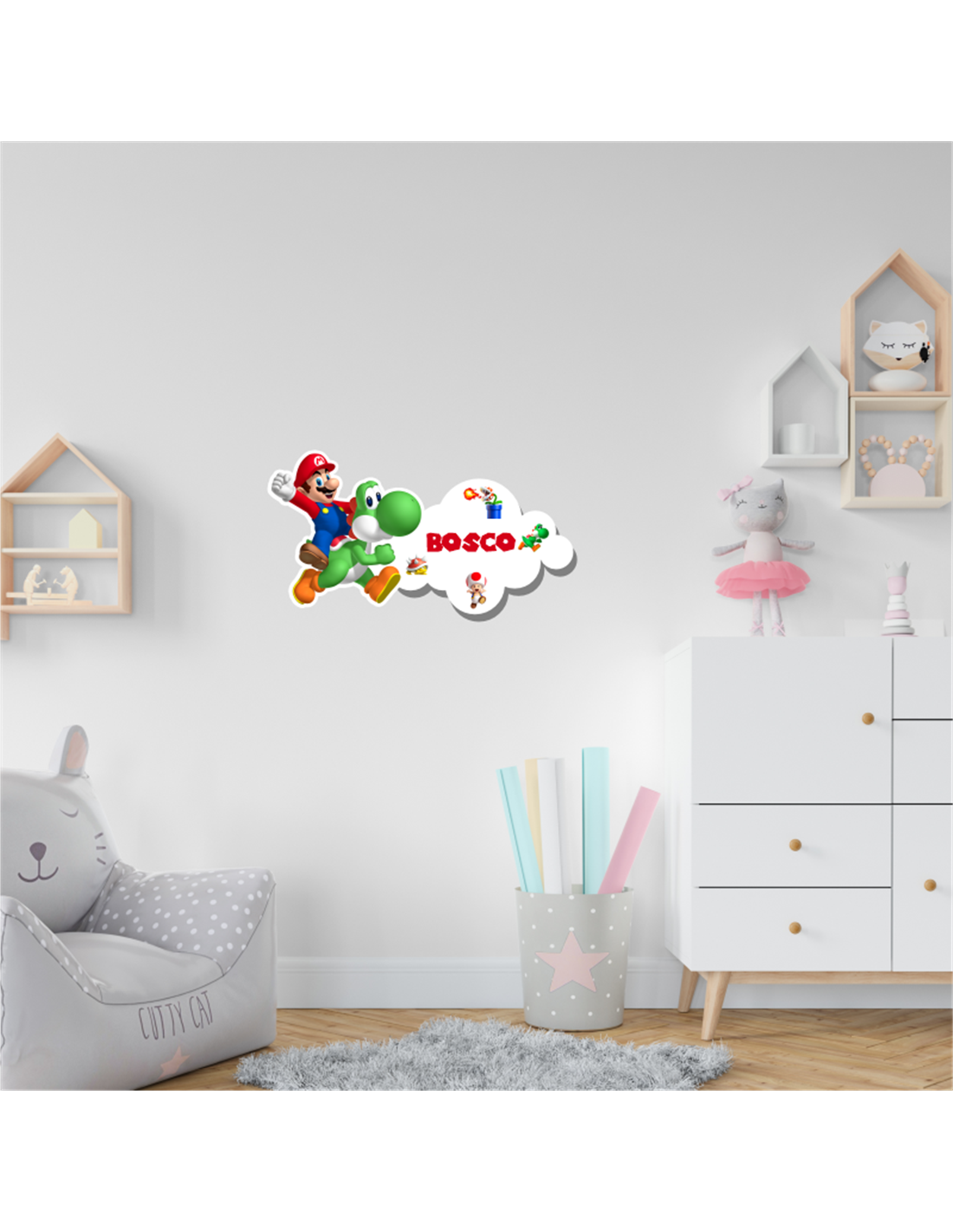 LETRERO DE MADERA - MARIO BROS